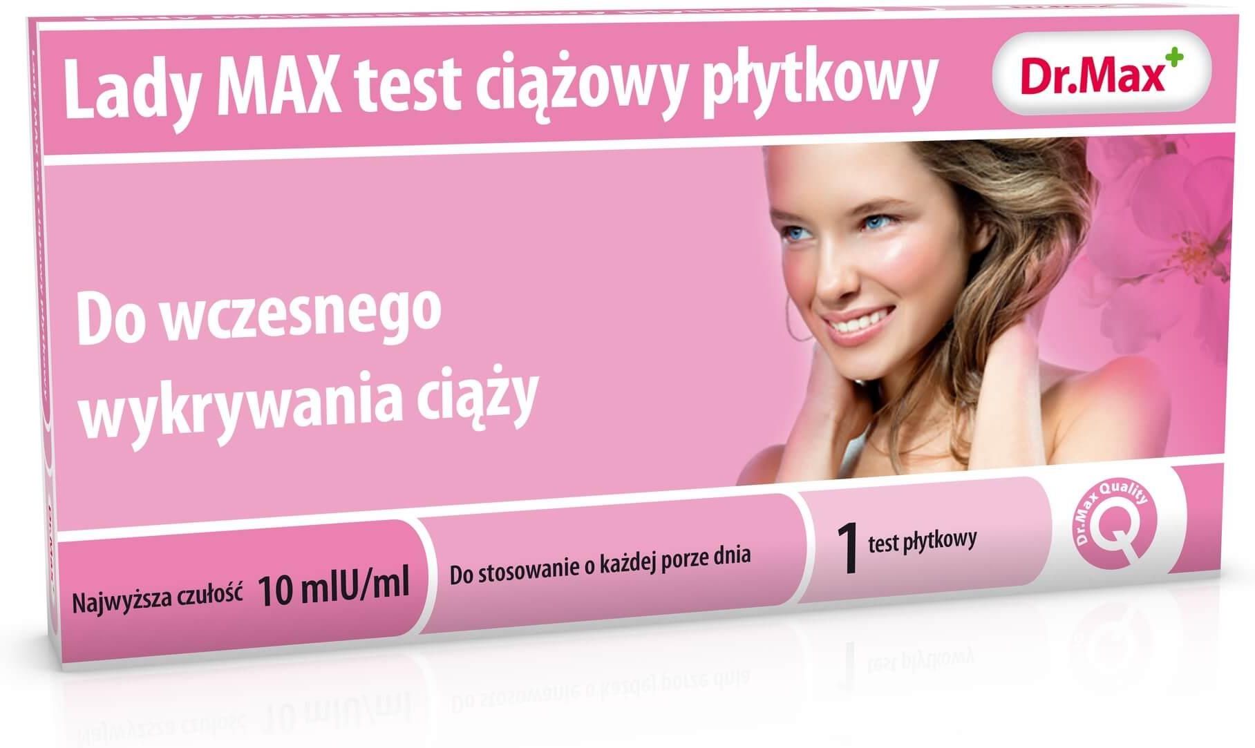 Dr.Max Lady Max Test Ciążowy Płytkowy 1szt. - Opinie i ceny na Ceneo.pl