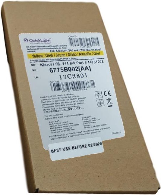 Tusz Pojemnik z tuszem do QuickLabel Kiaro! 200 ŻÓŁTY YELLOW do ...
