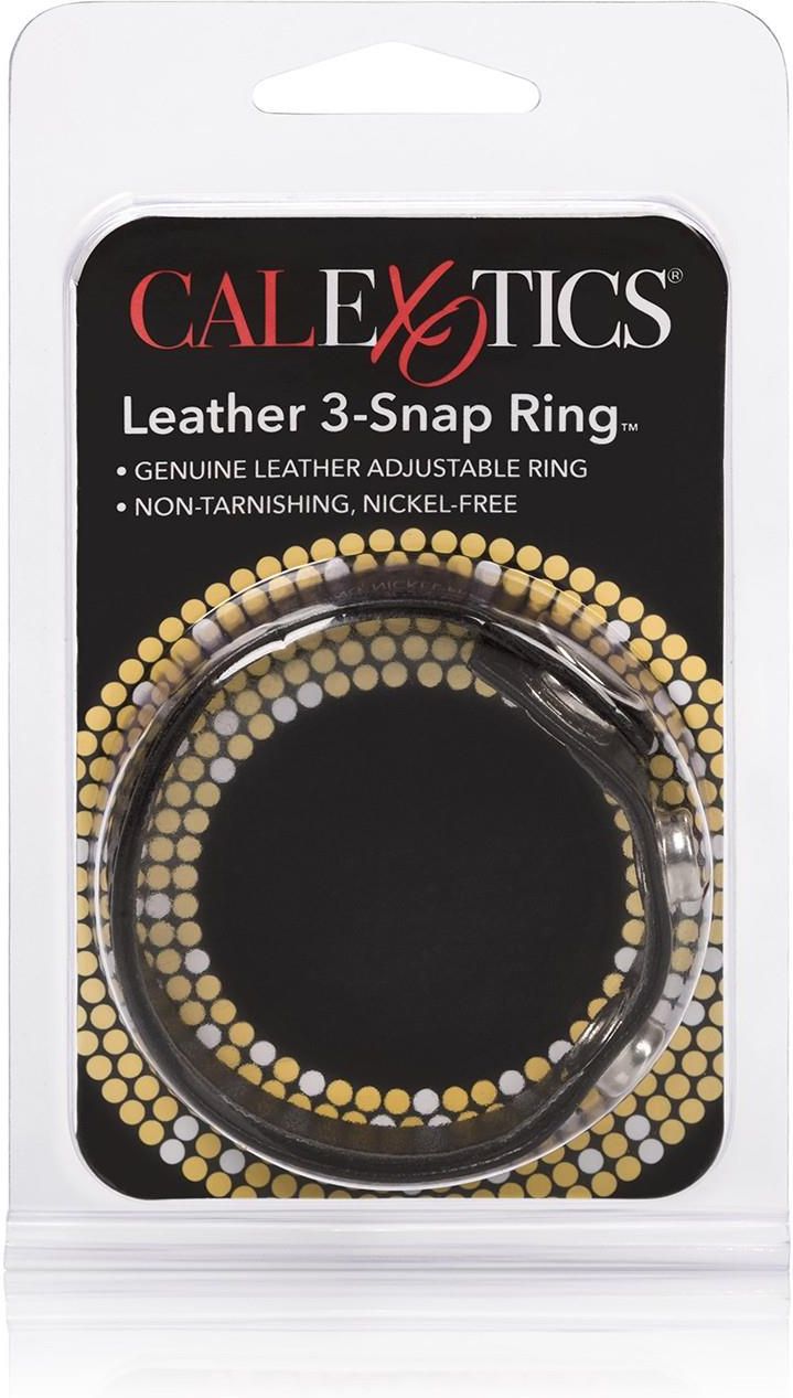 California Exotics Skórzany Ring Na Penisa Leather 3 Snap Ring Kolor ...