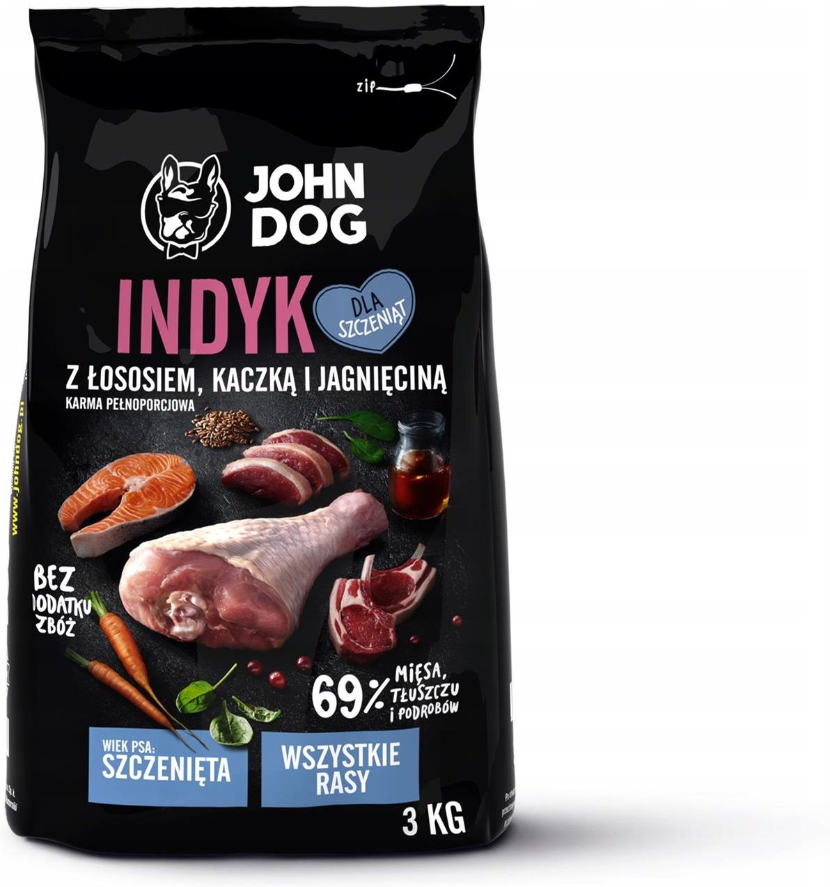 Karma John Dog Indyk Łosoś Szczeniak 3Kg - Ceny i opinie - Ceneo.pl