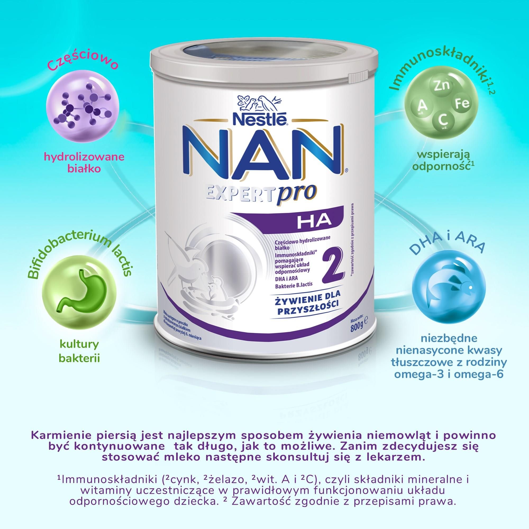 NESTLE NAN EXPERT PRO HA 2 Mleko Modyfikowane Dla Niemowląt Powyżej 6 ...