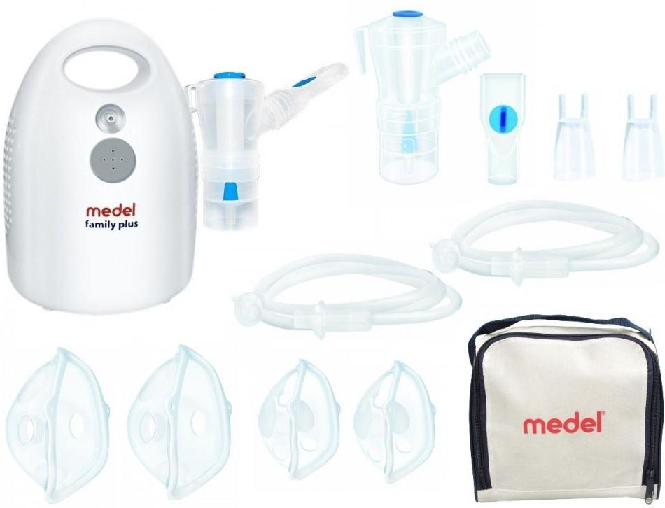 Zestaw: Inhalator MEDEL FAMILY PLUS + dodatkowe akcesoria MedelJet Plus ...