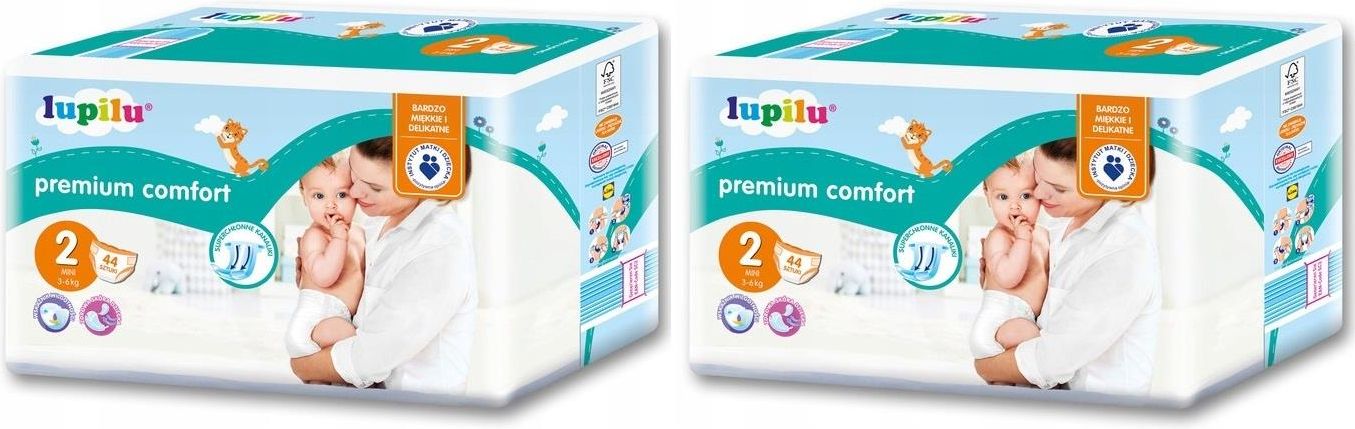 Lupilu 2 Mini (3-6Kg) 88Szt - Pieluszki jednorazowe dla dzieci o wadze ...