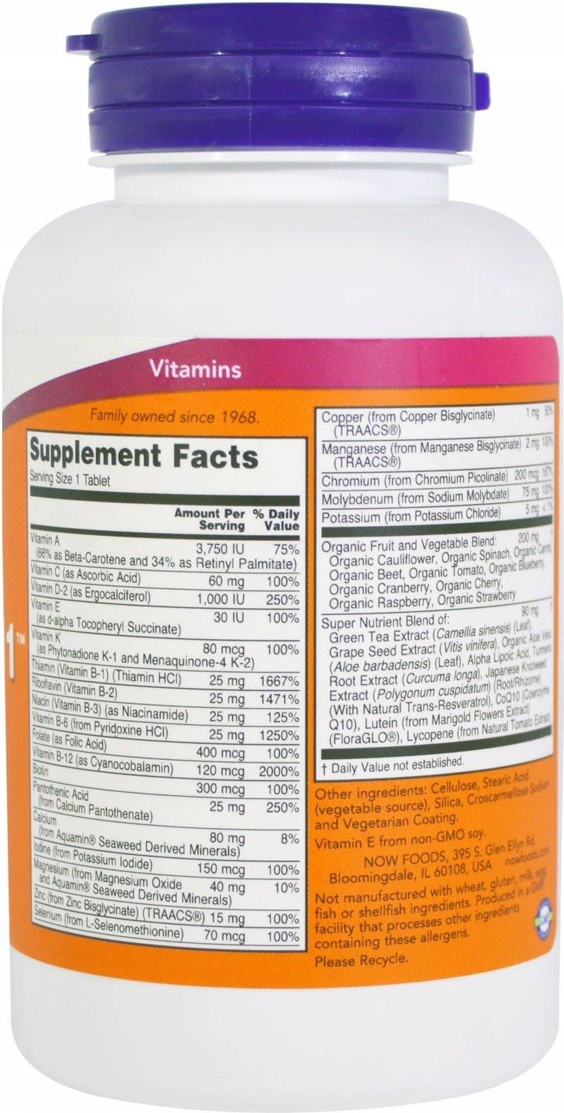 Now Foods,Multiwitamina,90 tabl - Opinie i ceny na Ceneo.pl