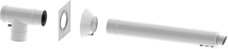 System kominkowy Jeremias Zestaw Powietrzno-Spalinowy Poziomy Wyrzut Przez Ścianę Ø60/100 ...