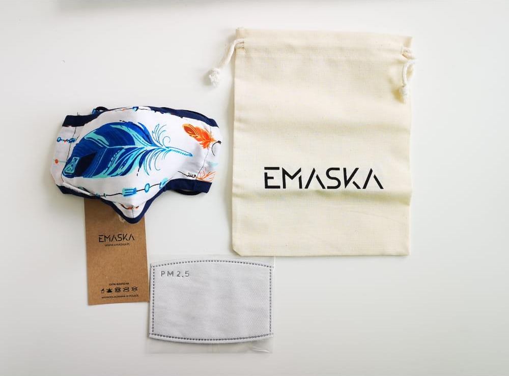 OZONE MASK MASKA ANTYSMOGOWA CASUAL S/KIDS N95 NIEBIESKIE PIÓRKO ...