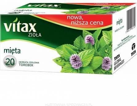 Herbata Vitax Mięta Strong Ziołowa Bez Zawieszki 20 torebek - Ceny i ...