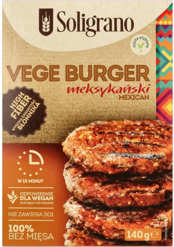 SOLIGRANO VEGE BURGER MEKSYKAŃSKI 140g - Ceny i opinie - Ceneo.pl