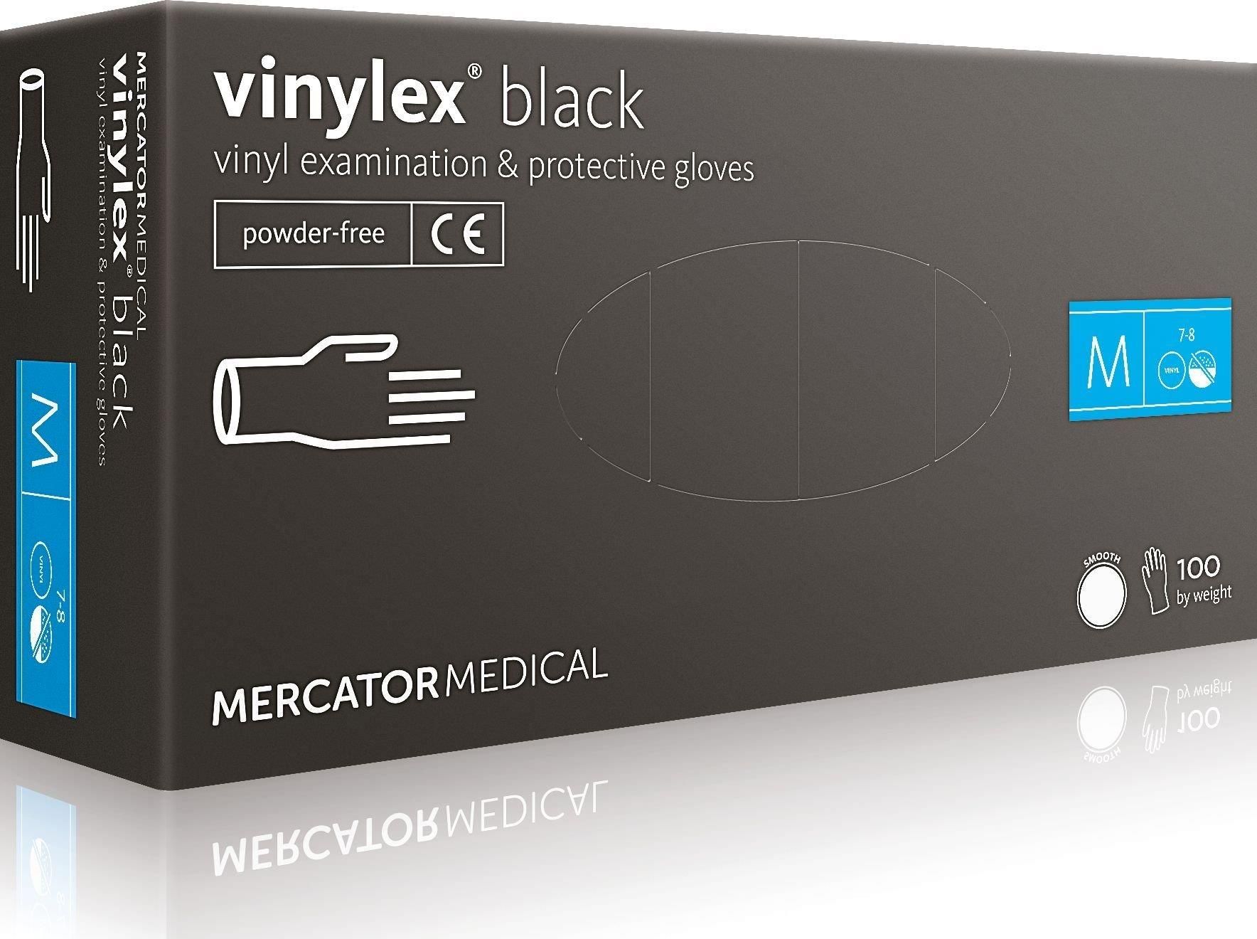 Mercator Medical rękawice diagnostyczne vinylex black roz. L 100szt ...