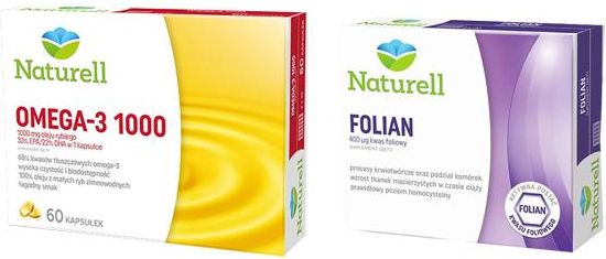 NATURELL Omega-3 1000mg 60 kapsułek + Folian 20 tabl - Opinie i ceny na Ceneo.pl