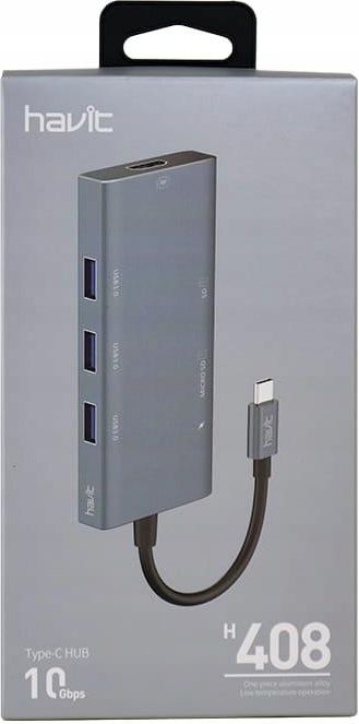 Havit Adapter USB Havit Adapter 7w1 Havit H408 HUB USB-C do 3x USB 3.0 + HDMI + PD + SD ...