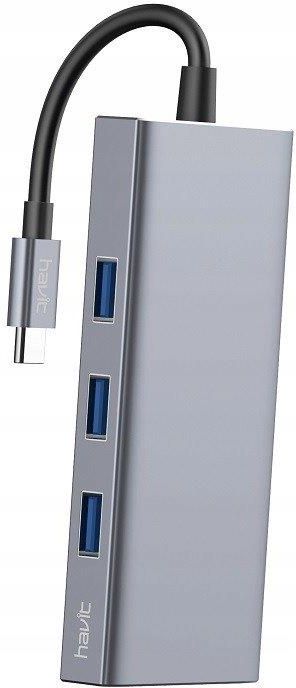 Havit Adapter USB Havit Adapter 7w1 Havit H408 HUB USB-C do 3x USB 3.0 + HDMI + PD + SD ...