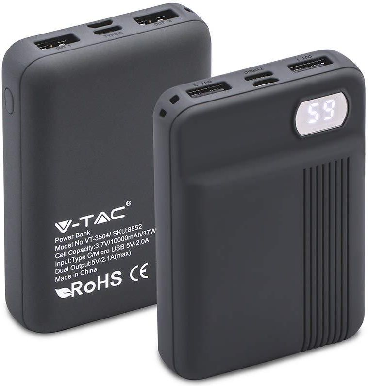 Powerbank V-TAC 10000mAh Szary (VT-3504) - Opinie i ceny na Ceneo.pl