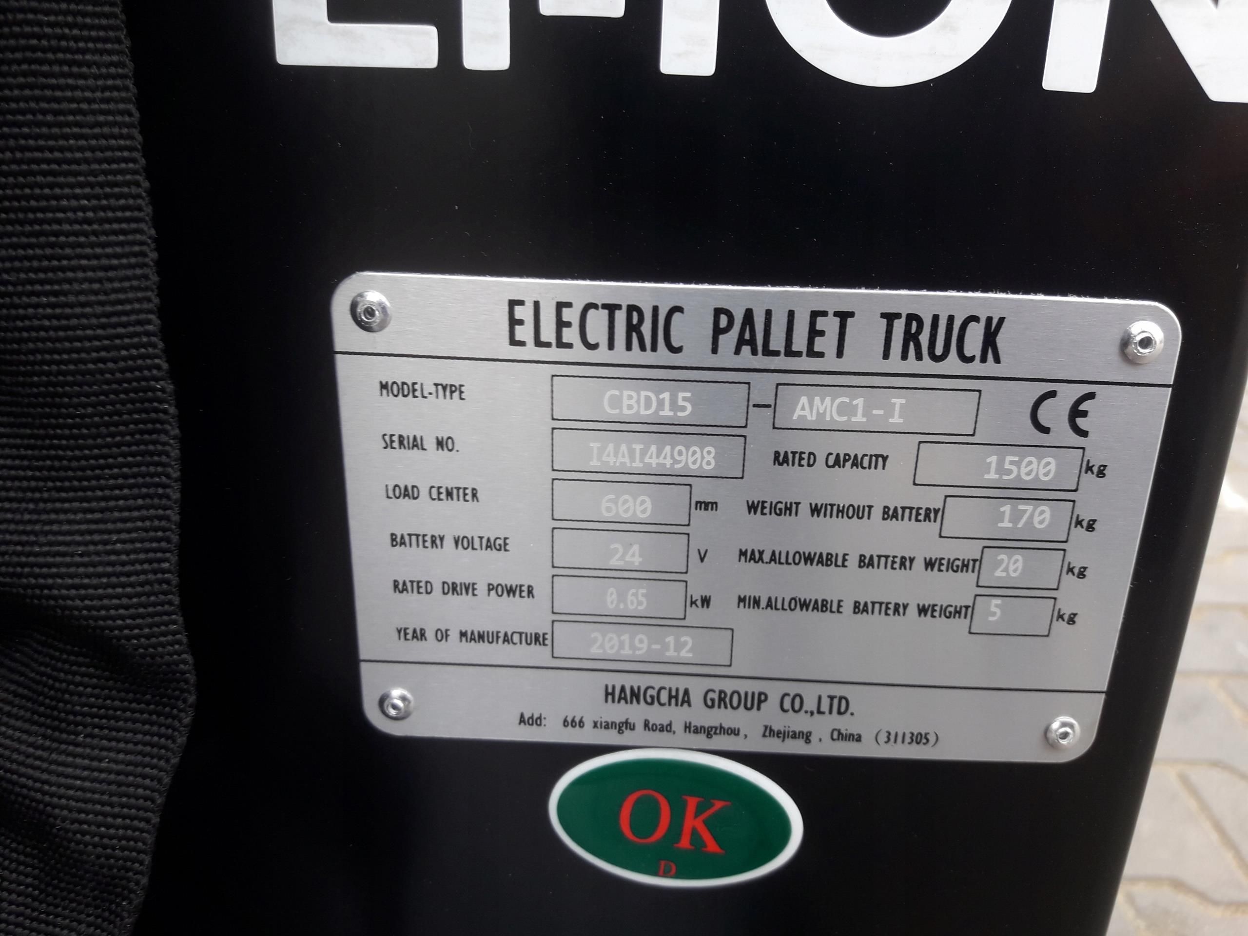 WÓZEK PALETOWY ELEKTRYCZNY HANGCHA CBD15 Li-Ion - Opinie i ceny na Ceneo.pl