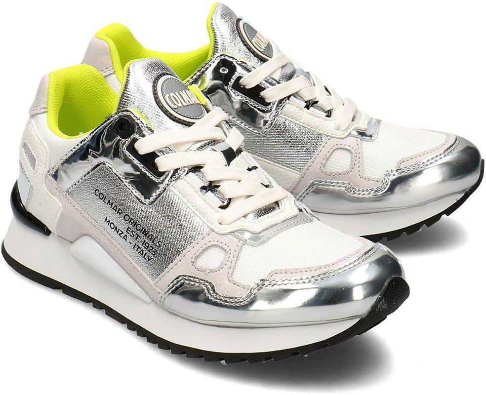 Colmar - Sneakersy Damskie - TYLER JELLY 157 SILVER/WHITE/LIME ...