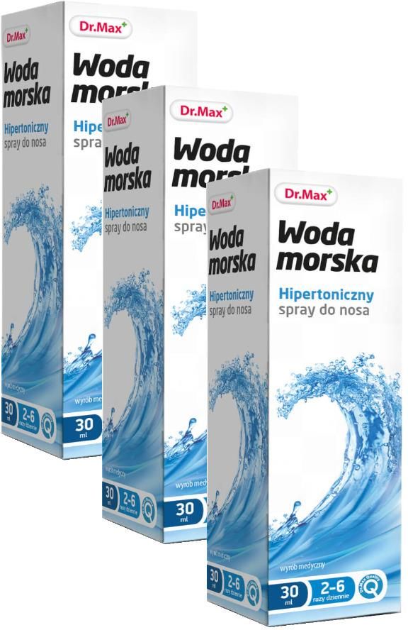 Dr.Max Woda Morska hipertoniczny spray do nosa 3 x 30 ml - Opinie i ceny na Ceneo.pl