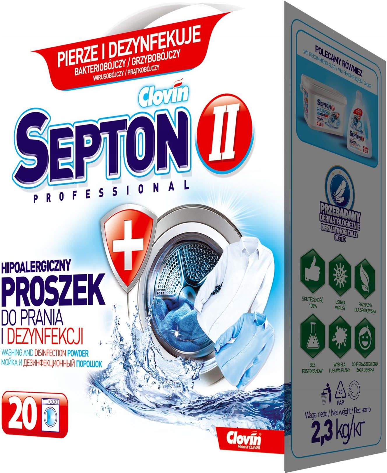 Clovin II Septon 2,3 kg hipoalergiczny proszek - Ceny i opinie - Ceneo.pl