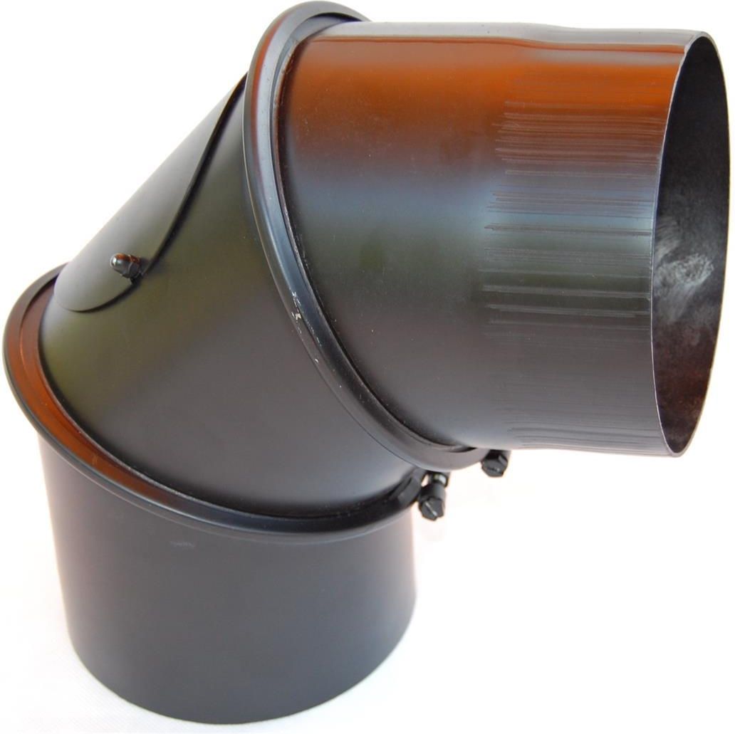 System kominkowy Kaiser Pipes Kolano 3-Częściowe Spalinowe Czarne 140 Dymowe (04-140-Kol ...