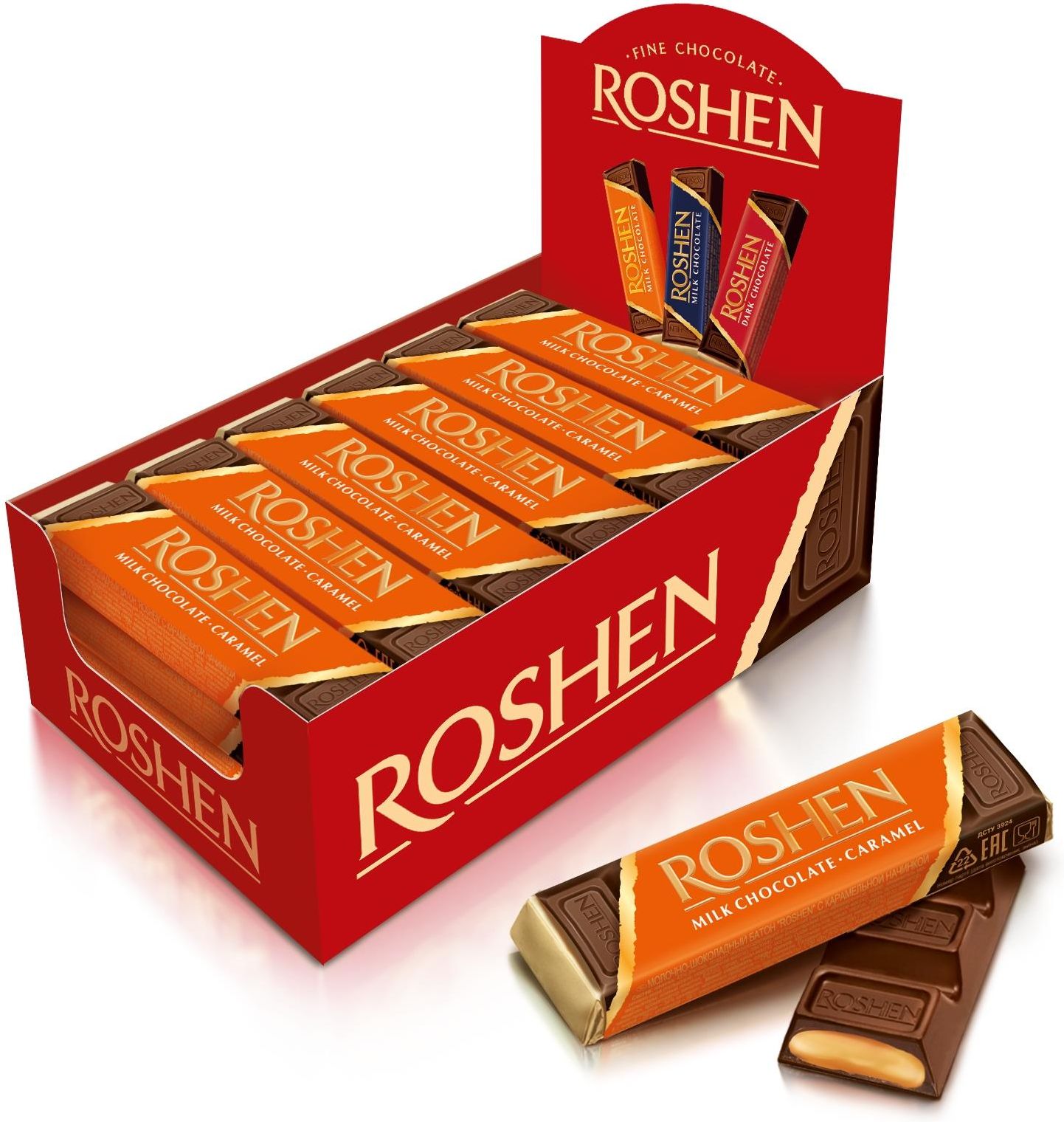 Baton Roshen Chocolate & Caramel 30szt Ukraina - Ceny i opinie - Ceneo.pl