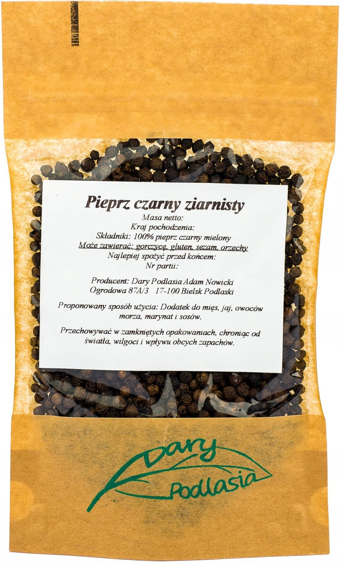 Pieprz czarny ziarno naturalny -200g-Dary Podlasia - Ceny i opinie - Ceneo.pl