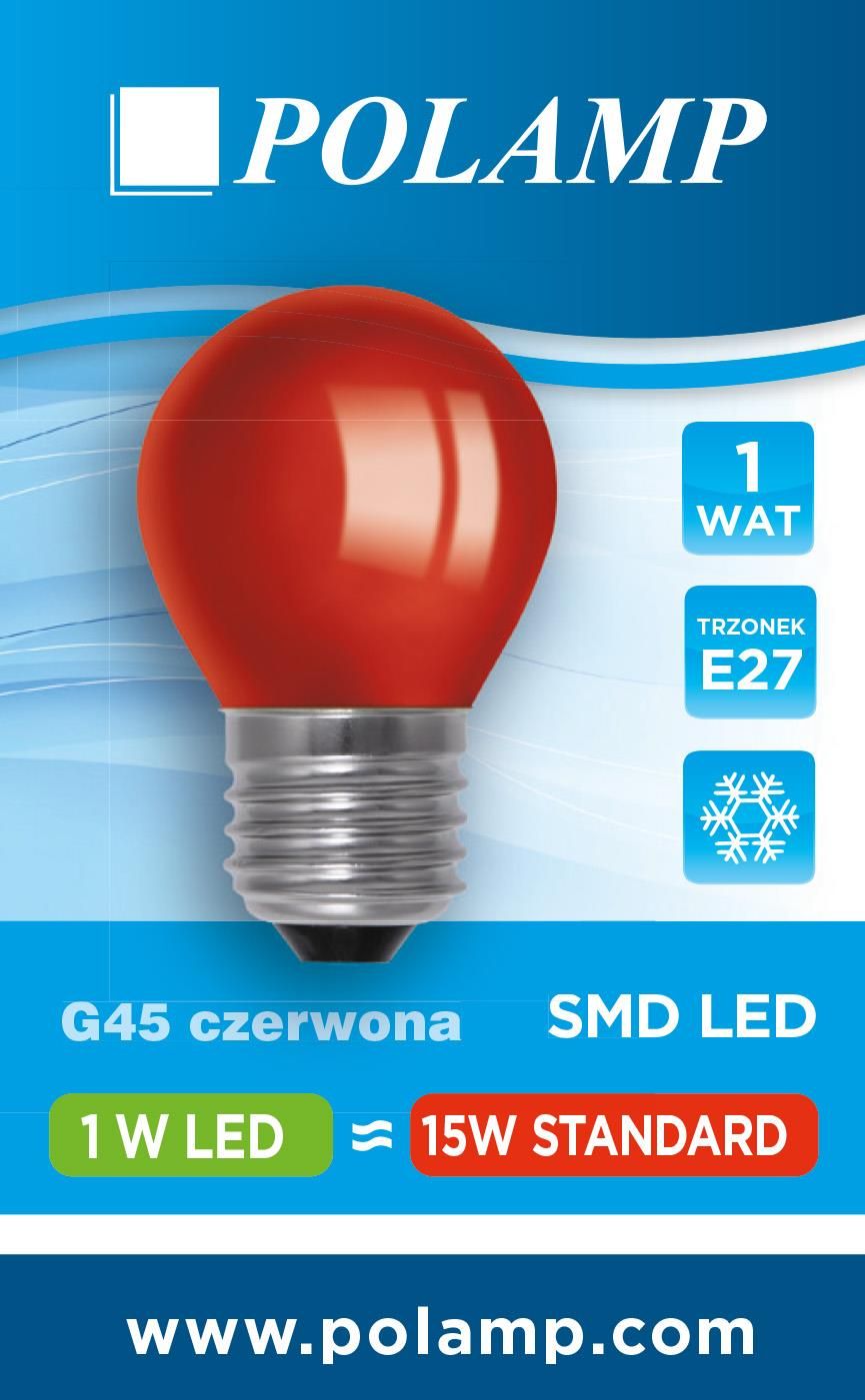 Polamp Żarówka Led G45 E27 1W Czerwona - Opinie i atrakcyjne ceny na Ceneo.pl