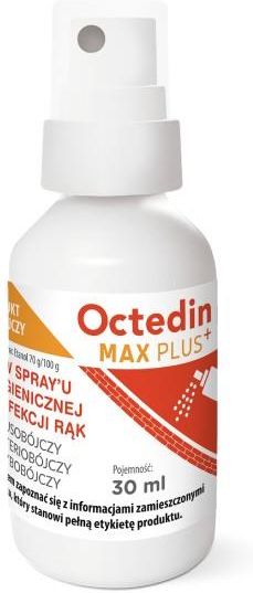 Octedin MAX PLUS+ płyn w sprayu do higienicznej dezynfekcji rąk 30ml ...