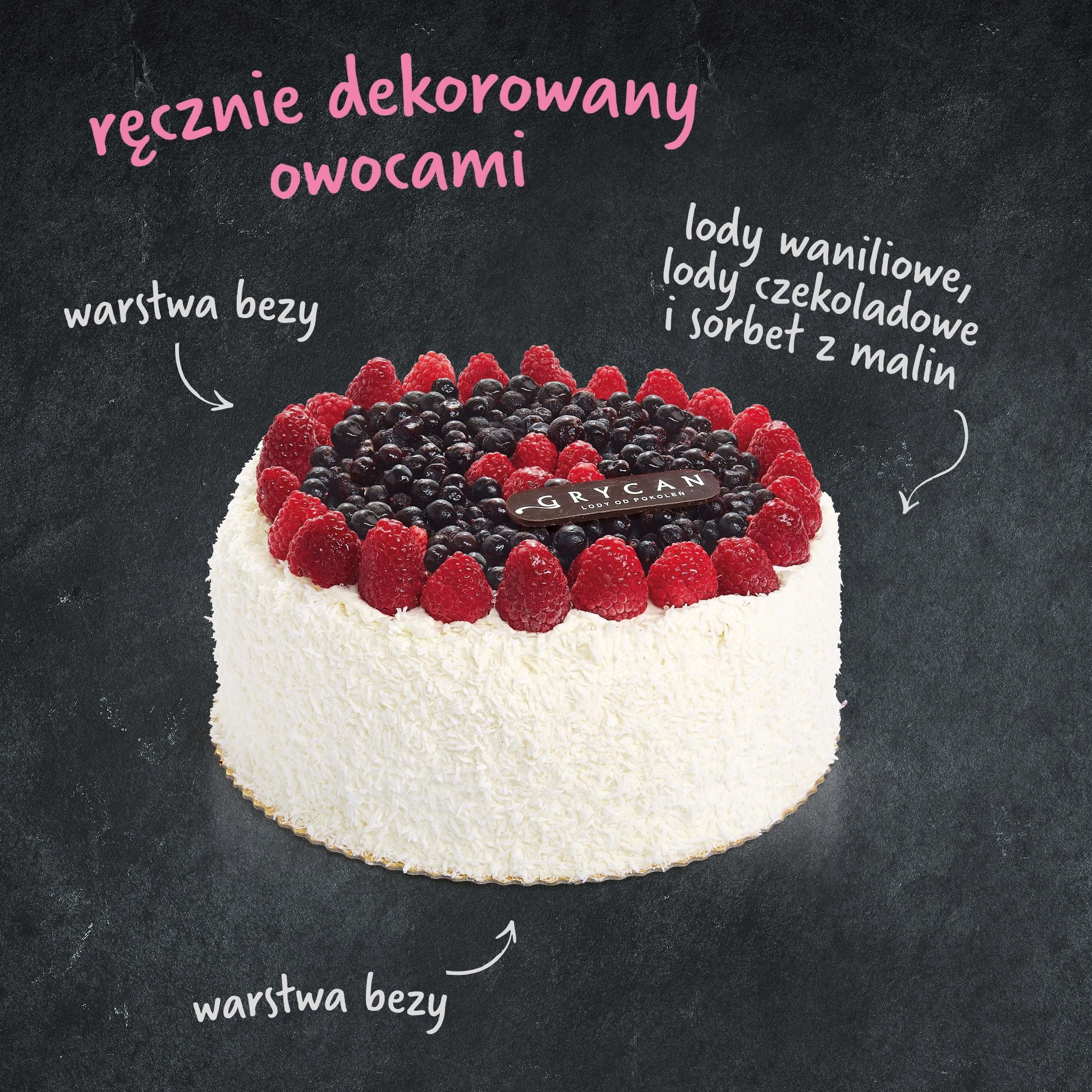 Tort lodowo-bezowy Grycan Owocowy średni 1,35 kg - Ceny i opinie - Ceneo.pl