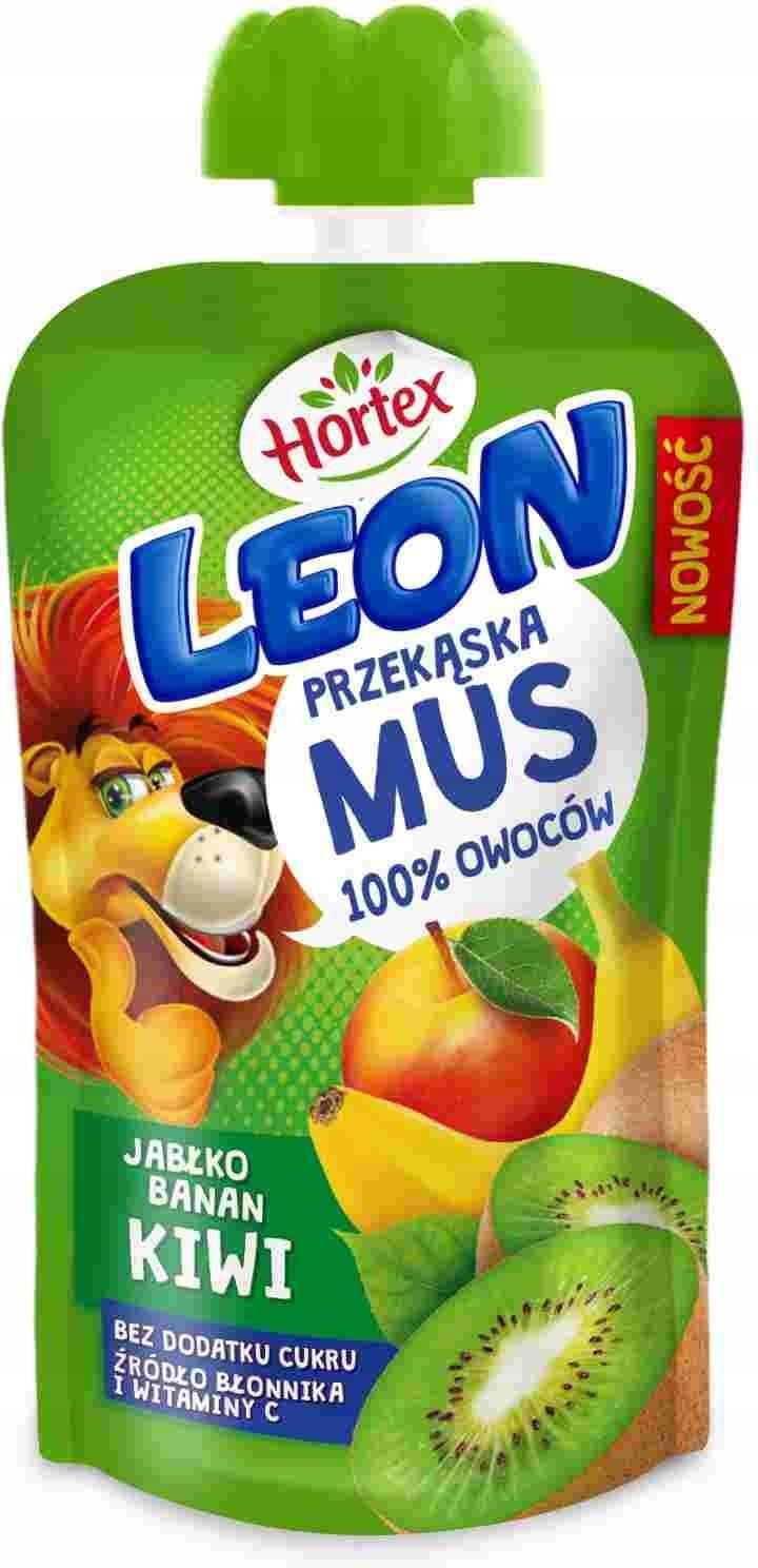 Hortex Leon Mus Banan Jabłko Kiwi 12 x 100g - Ceny i opinie - Ceneo.pl