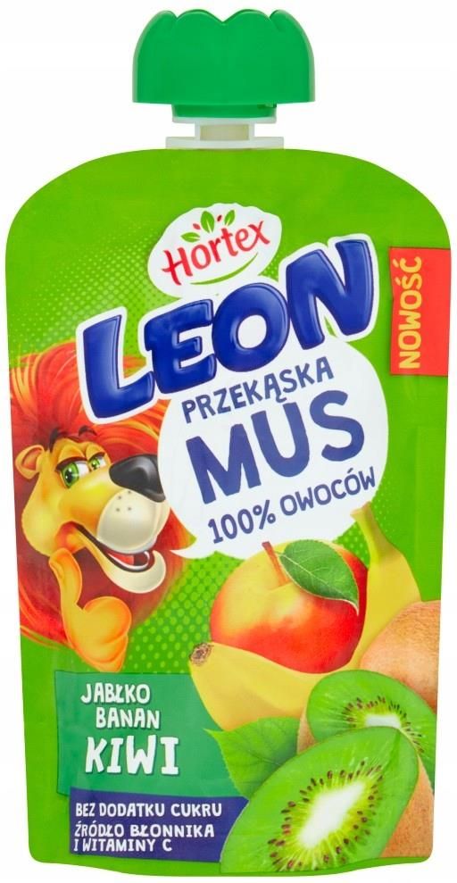 Hortex Leon Mus Banan Jabłko Kiwi 12 x 100g - Ceny i opinie - Ceneo.pl