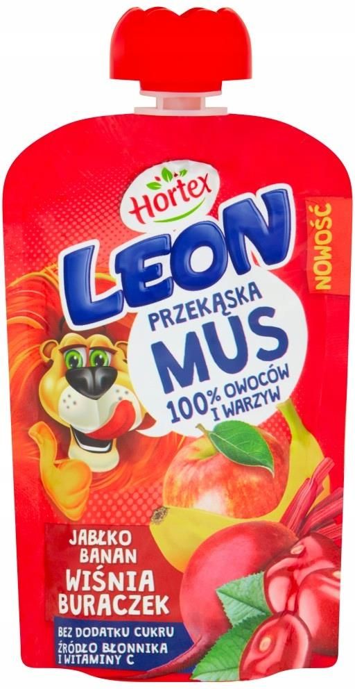 Hortex Leon Mus Banan Wiśnia Burak 100g - Ceny i opinie - Ceneo.pl