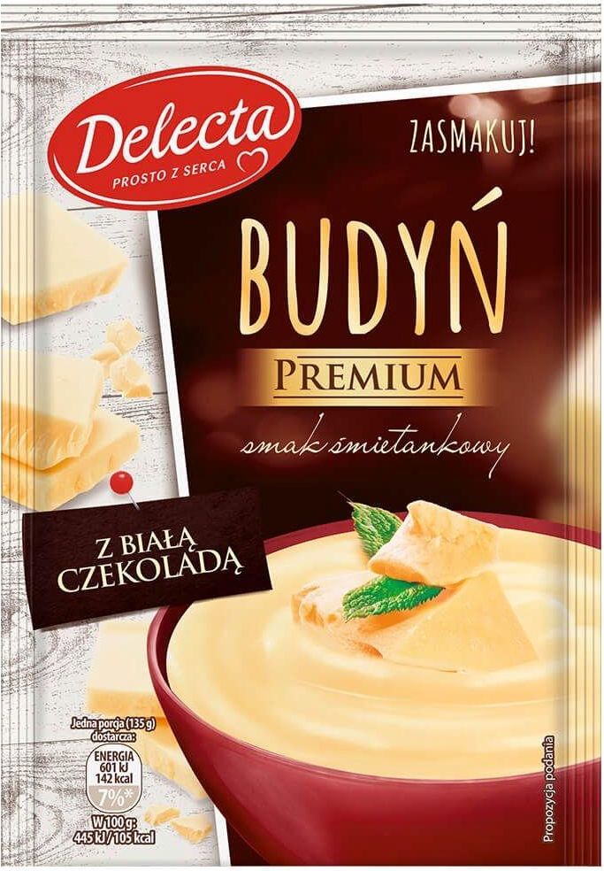 Delecta Budyń Premium śmietankowy z czekoladą 47g - Ceny i opinie ...
