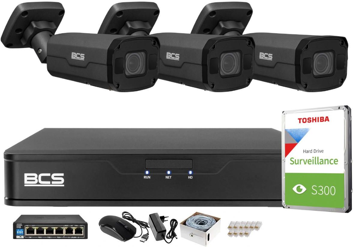 Zestaw do monitoringu Zestaw monitoringu BCS Point Rejestrator IP + 3x ...