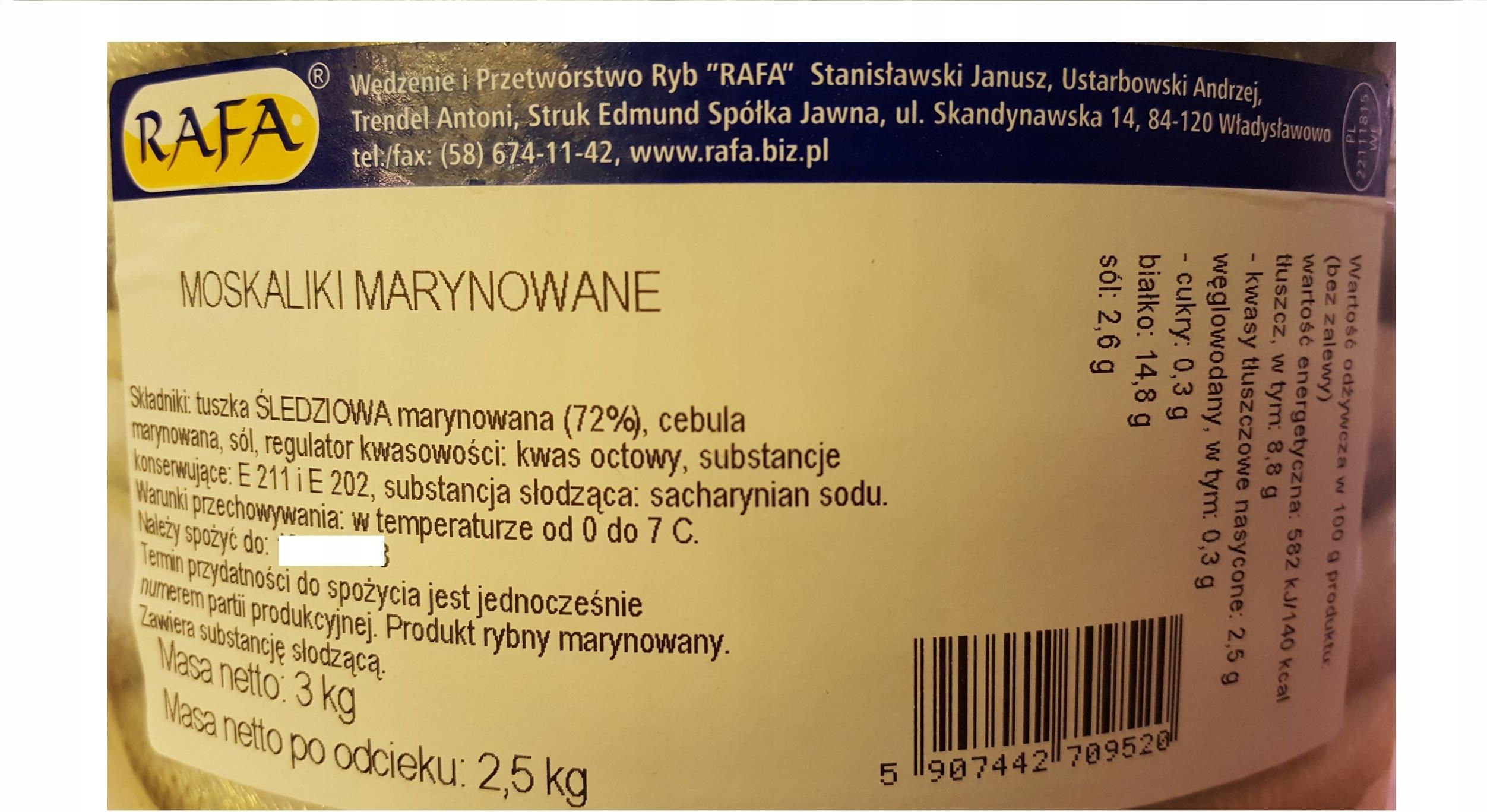 Moskaliki marynowane 0,5kg w zalewie octowej śledź - Ceny i opinie ...