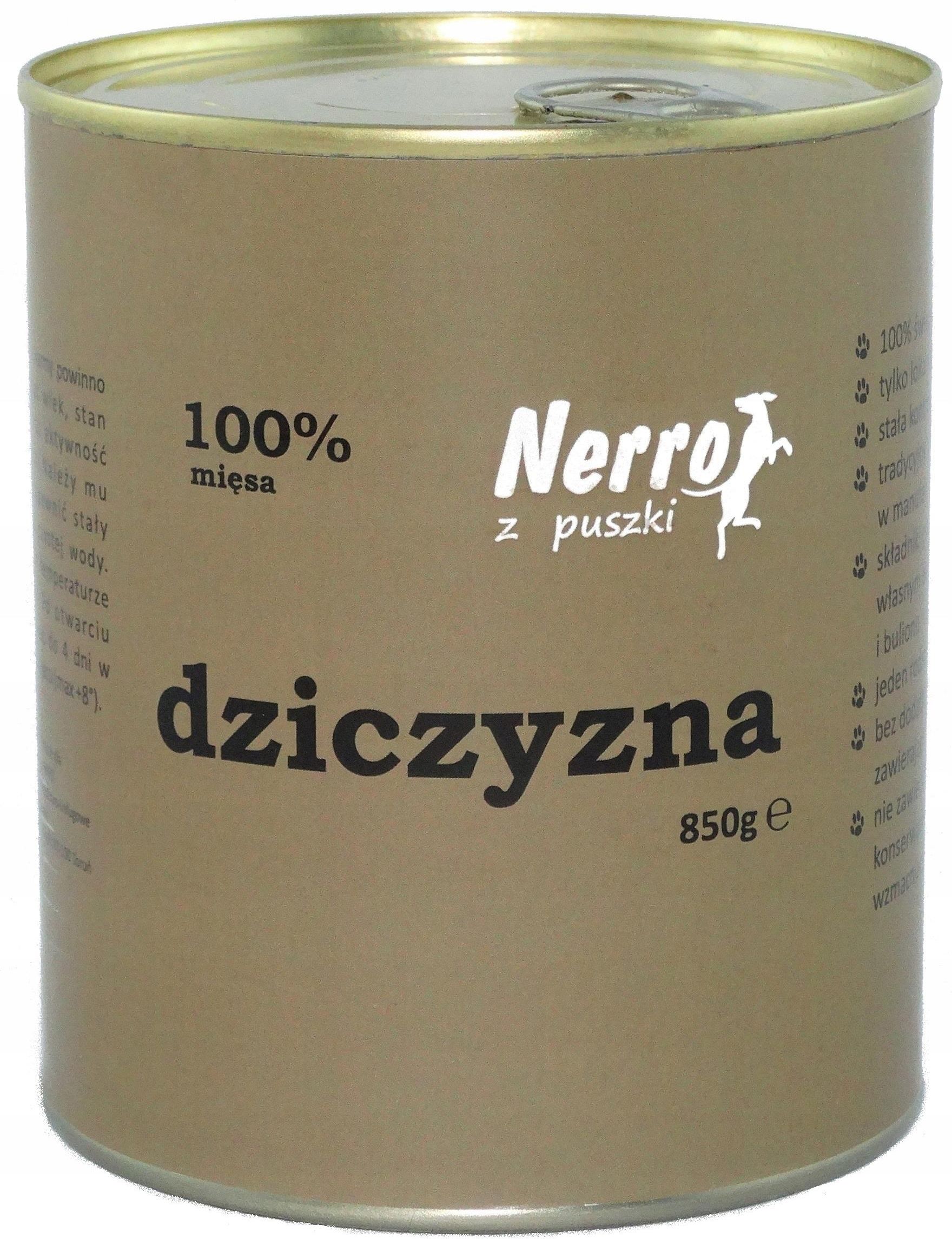 Karma NERRO pak Dziczyzna 100% Mięsa Duże Puszki 6x850G - Ceny i opinie ...