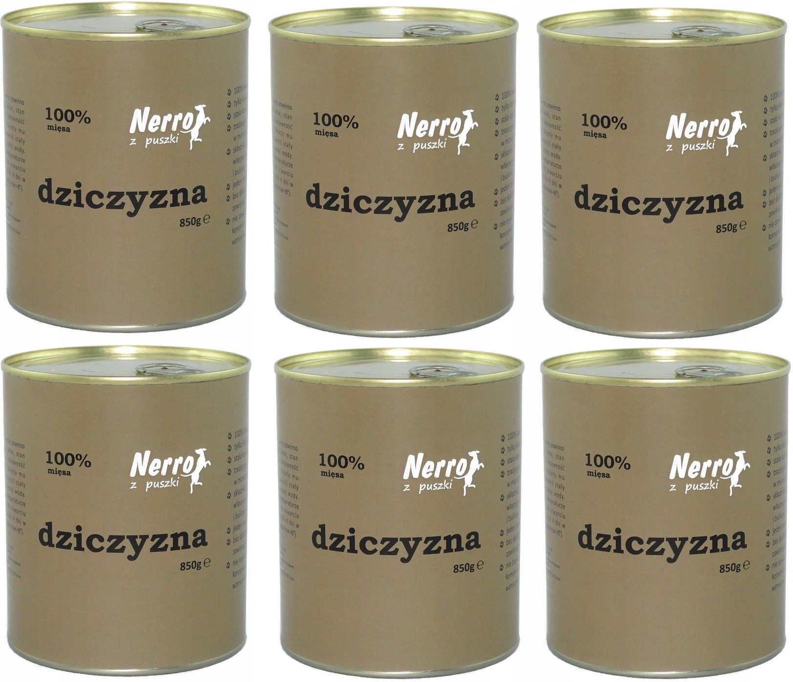 Karma NERRO pak Dziczyzna 100% Mięsa Duże Puszki 6x850G - Ceny i opinie ...