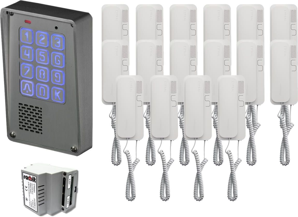 Domofon Radbit Zestaw 16-Rodz Cyfrowy Panel Domofonowy Z Szyfratorem ...