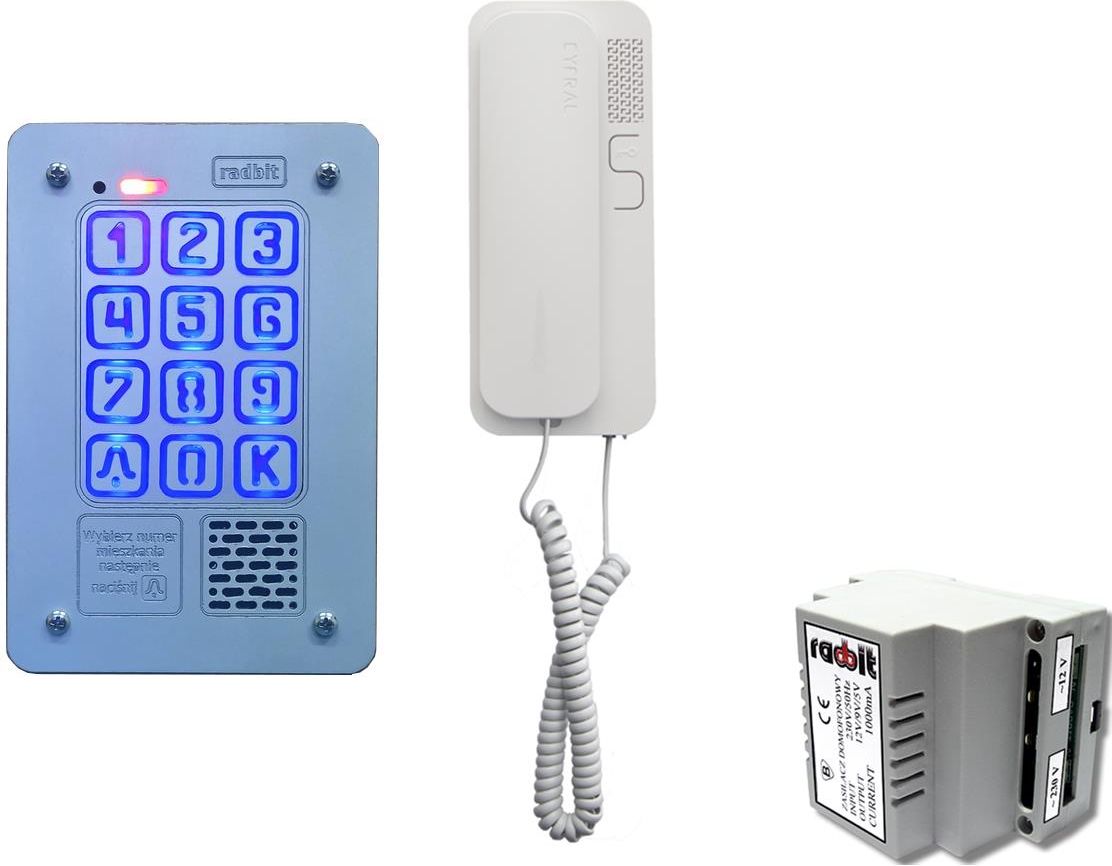 Domofon Radbit Zestaw Jednorodzinny Cyfrowy Panel Domofonowy Kec-4 Pt ...