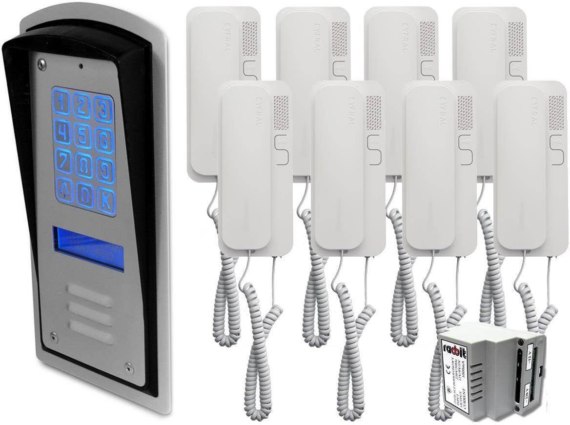 Domofon Radbit Zestaw 8-Rodz Panel Domofonowy Z Szyfratorem Brc10 Mod ...