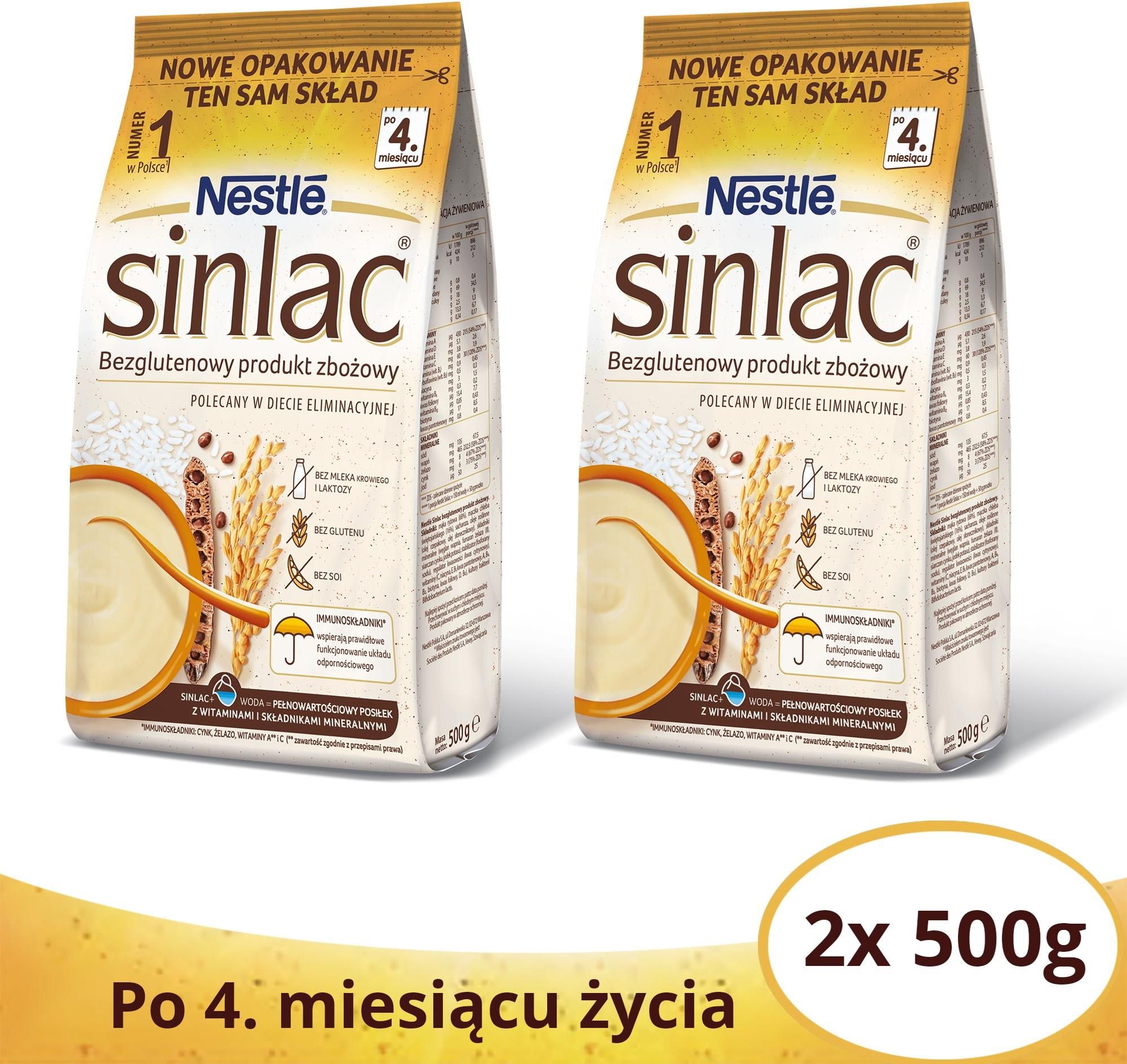 Nestle Sinlac Bezglutenowy Produkt Zbożowy Bez Laktozy Soi dla ...