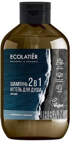 Szampon do włosów Ecolatier Natural & Organic Szampon I Żel Pod Prysznic 2W1 Dla Mężczyzn Sport ...