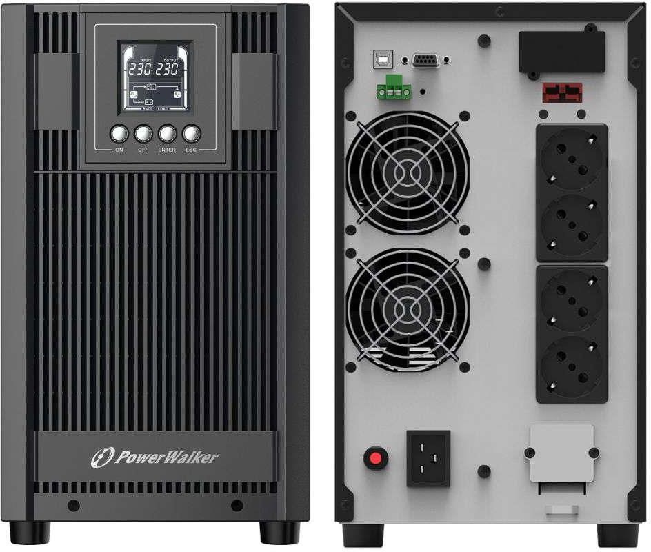 Zasilacz UPS PowerWalker 3000VA AT 4X FR+TERMINAL OUT, LCD (VFI3000ATFR ...