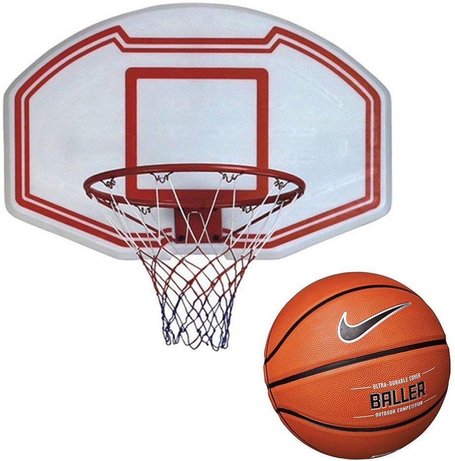 Enero Zestaw Kosz Tablica Obręcz Wodoodporna + Piłka Nike Baller 8P ...