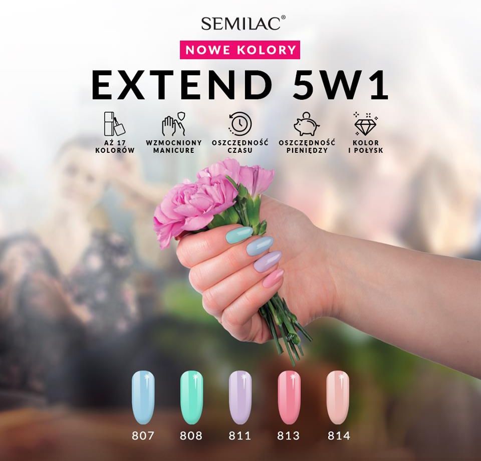 Semilac Baza Extend 813 Top Kolor 5w1 Pastel Pink 7ml - Opinie i ceny ...