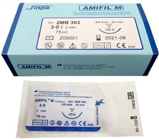Amifil M 1/0 Nici Chirurgiczne Niewchłanialne Niebieskie Ce-11 37Mm ...