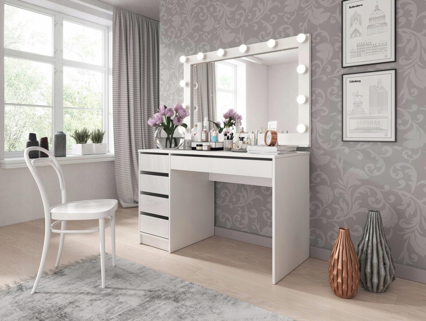 Biurko - toaletka biały mat z szufladami 120x55 - Ceny i opinie - Ceneo.pl