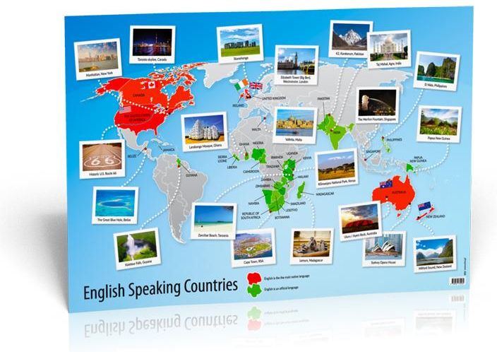 English Speaking Countries Map - Plakat - ceny i opinie - Ceneo.pl