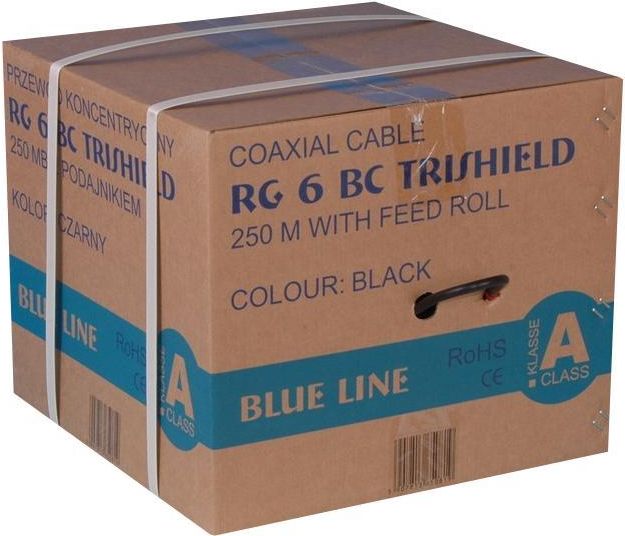 BLUE LINE TRI-SHIELD RG6 ŻELOWANY BC KARTON 250 MB. CZARNY () - Opinie ...
