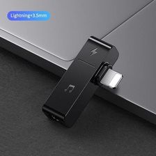 USAMS ADAPTER USB USAMS ADAPTER AU12 2W1 LIGHTNING + 3,5MM CZARNY/BLACK ...