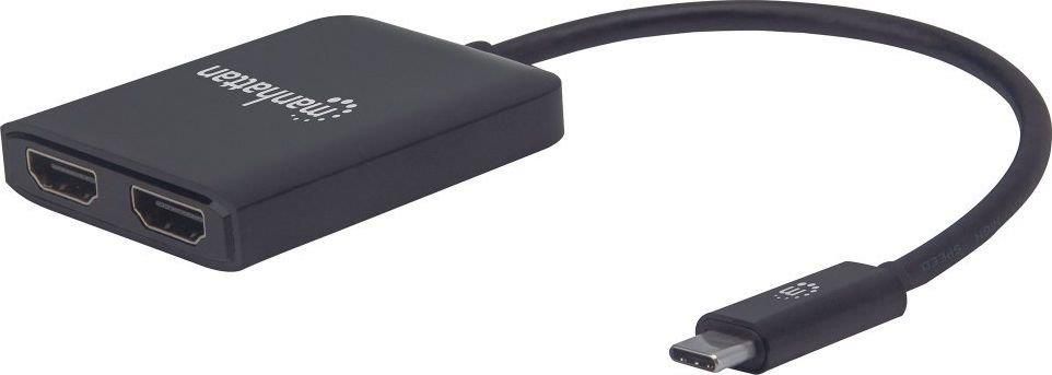 MANHATTAN ADAPTER USB 2-PORTOWY SPLITTER AV USB-C NA 2X HDMI Z HUBEM ...
