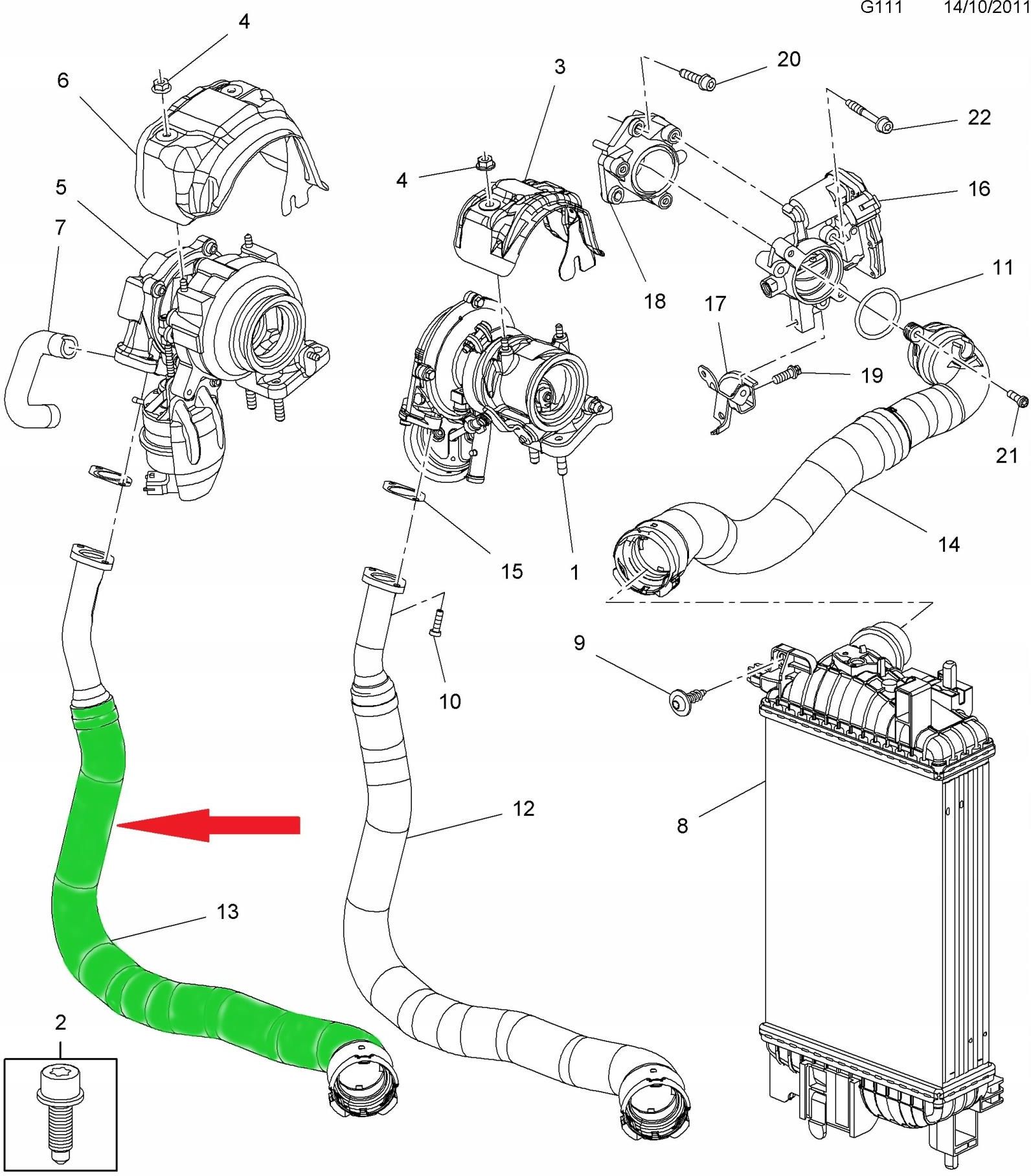 RURA WĄŻ TURBO INTERCOOLERA OPEL MERIVA B 1.3 CDTI 860251 13343761 ...